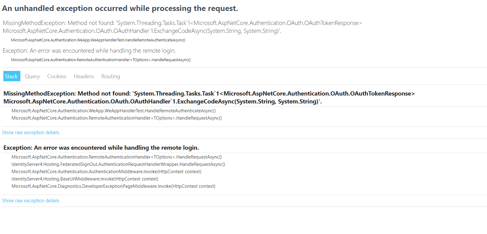 Some Errors With Oauthhandler · Issue 20988 · Dotnet Aspnetcore · Github