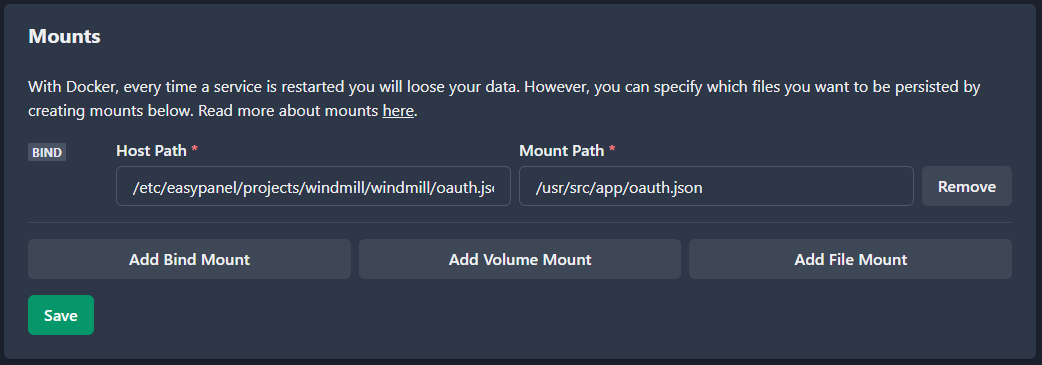 Is it possible to mount json files and make them volume mounted on each instance ? · Issue #254 ...