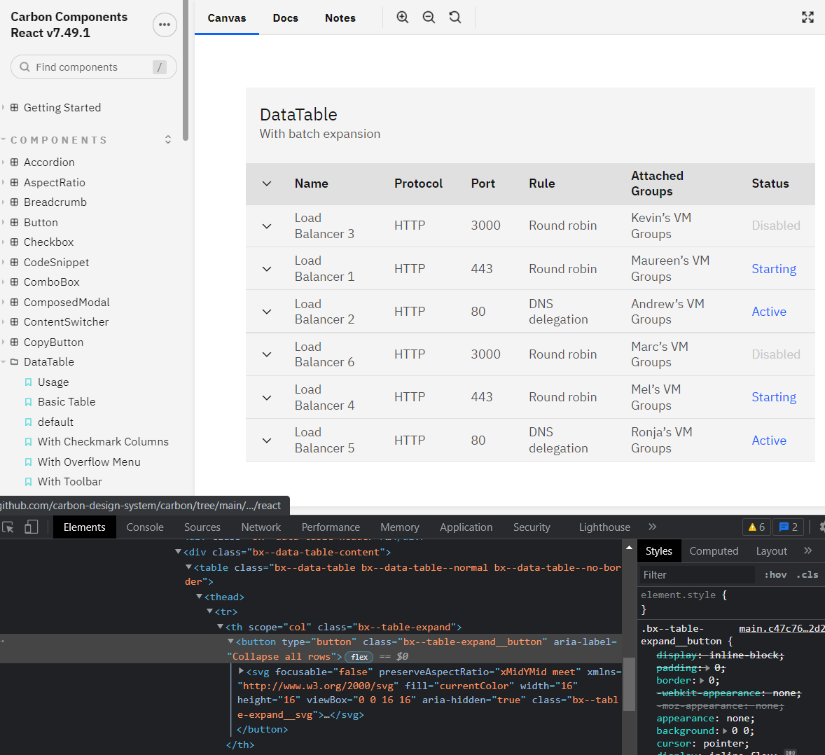  Bug Expand All Rows Table Header Button Shows The Wrong Aria label 