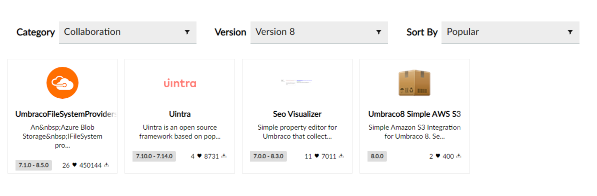 Package compatible with v8 listed in v7 packages! · Issue #46 · umbraco/Umbraco.Packages · GitHub