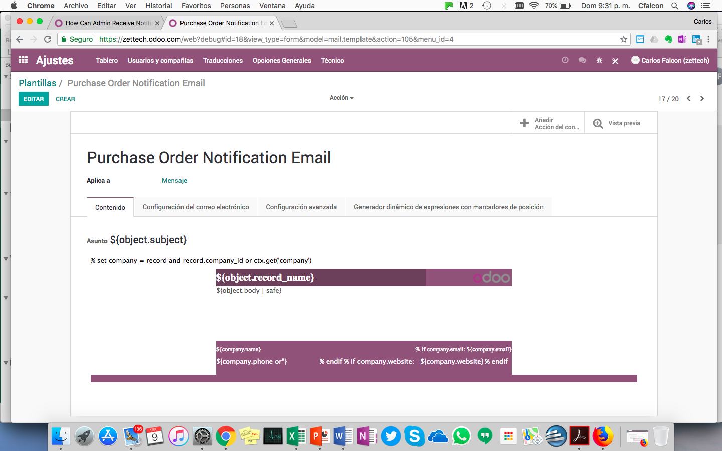 Problems With Purchase Order Notification Email Field · Issue 26865 · Odooodoo · Github 0161