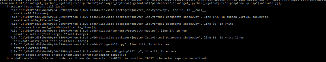 Jupyter-lsp as a strange cp1252 problem on Windows 10 - TypeScript ...