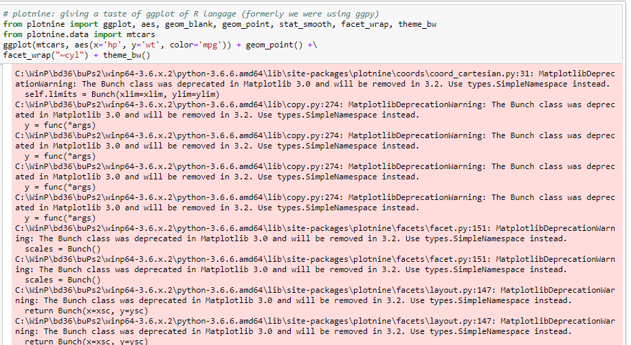 Bunch Class Is Deprecated In Matplotlib 300rc2 · Issue 181 · Has2k1
