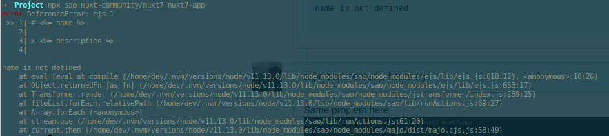 EJS error on install · Issue #64 · nuxt-community/nuxt7 · GitHub