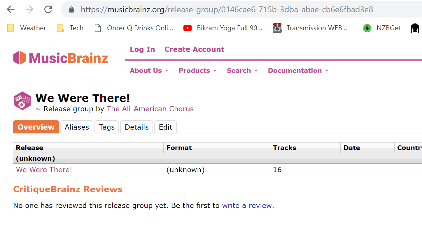 Unknown Release - MusicBrainz · Issue #781 · Lidarr/Lidarr · GitHub