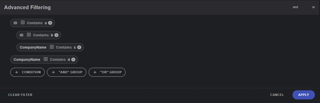 External advanced filtering dialog is missing some colors · Issue #9378 · IgniteUI/igniteui ...