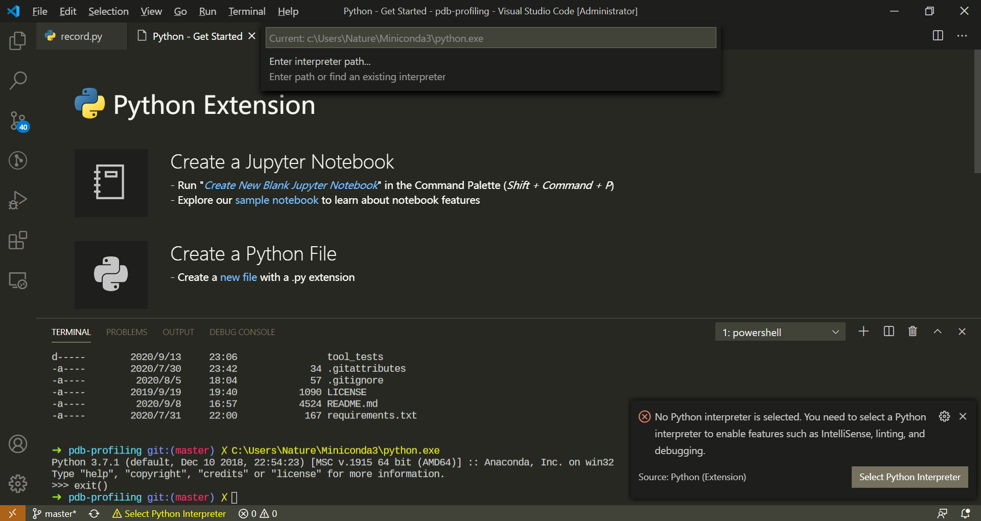 Install of extension is missing key files - (No pyvsc-run-isolated.py ...