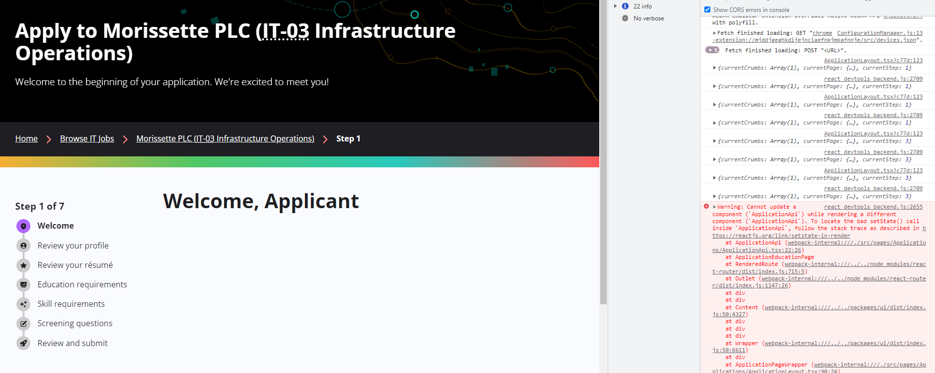 🐛 In dev mode, new Application pages throw a console error · Issue ...