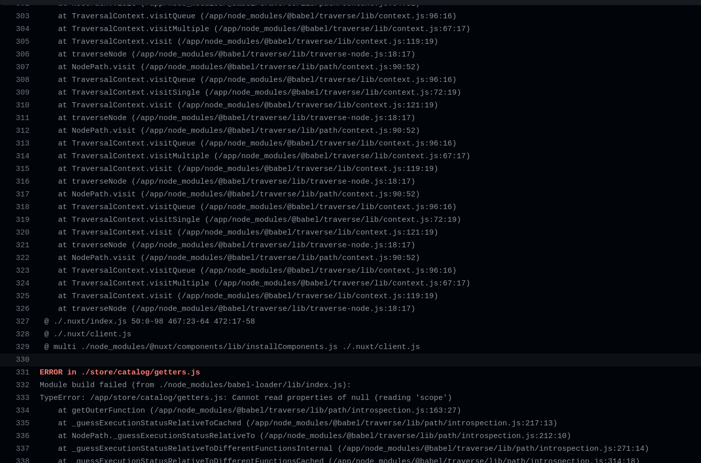 [bug] Nuxt 2 X Build Failing Due To Cannot Read Properties Of Null Reading Scope Error In