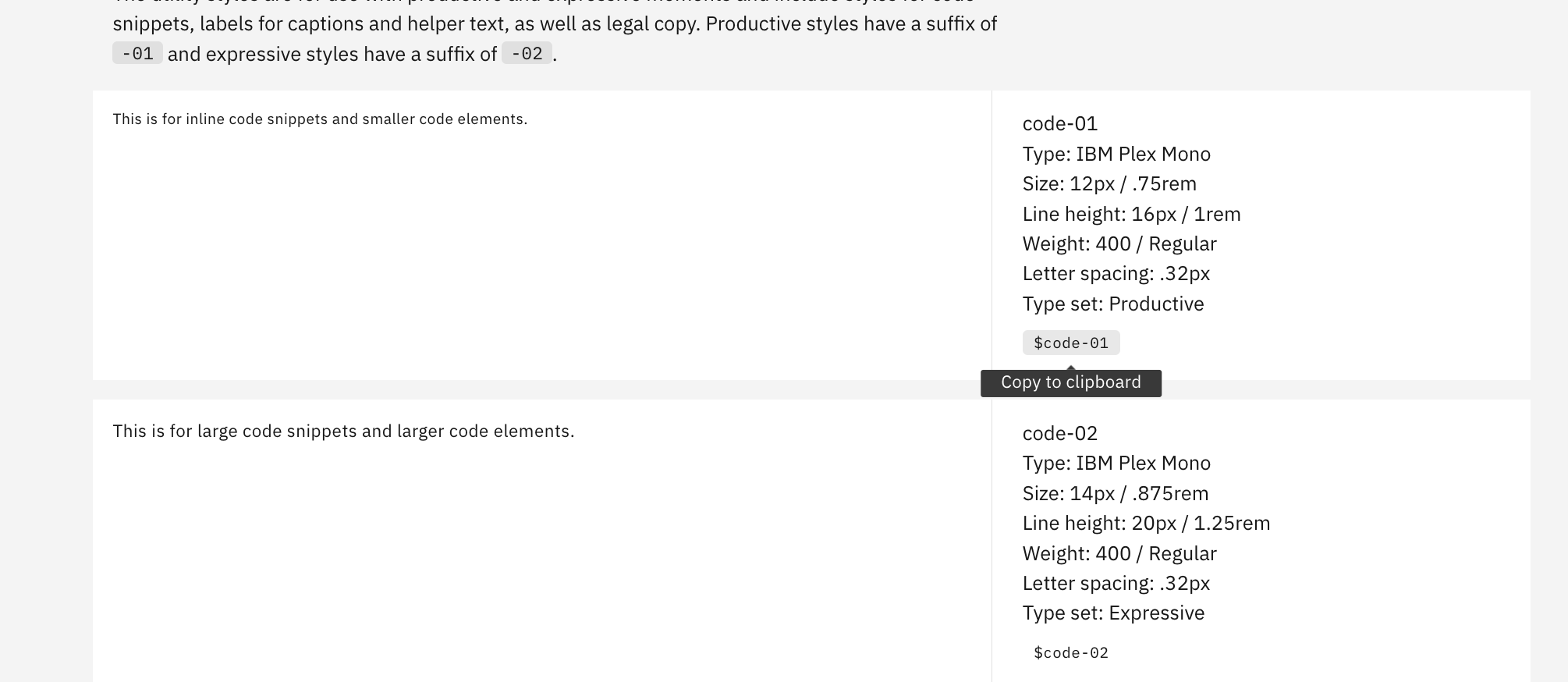 [Typography]: code snippet background is white · Issue #3043 · carbon-design-system/carbon ...