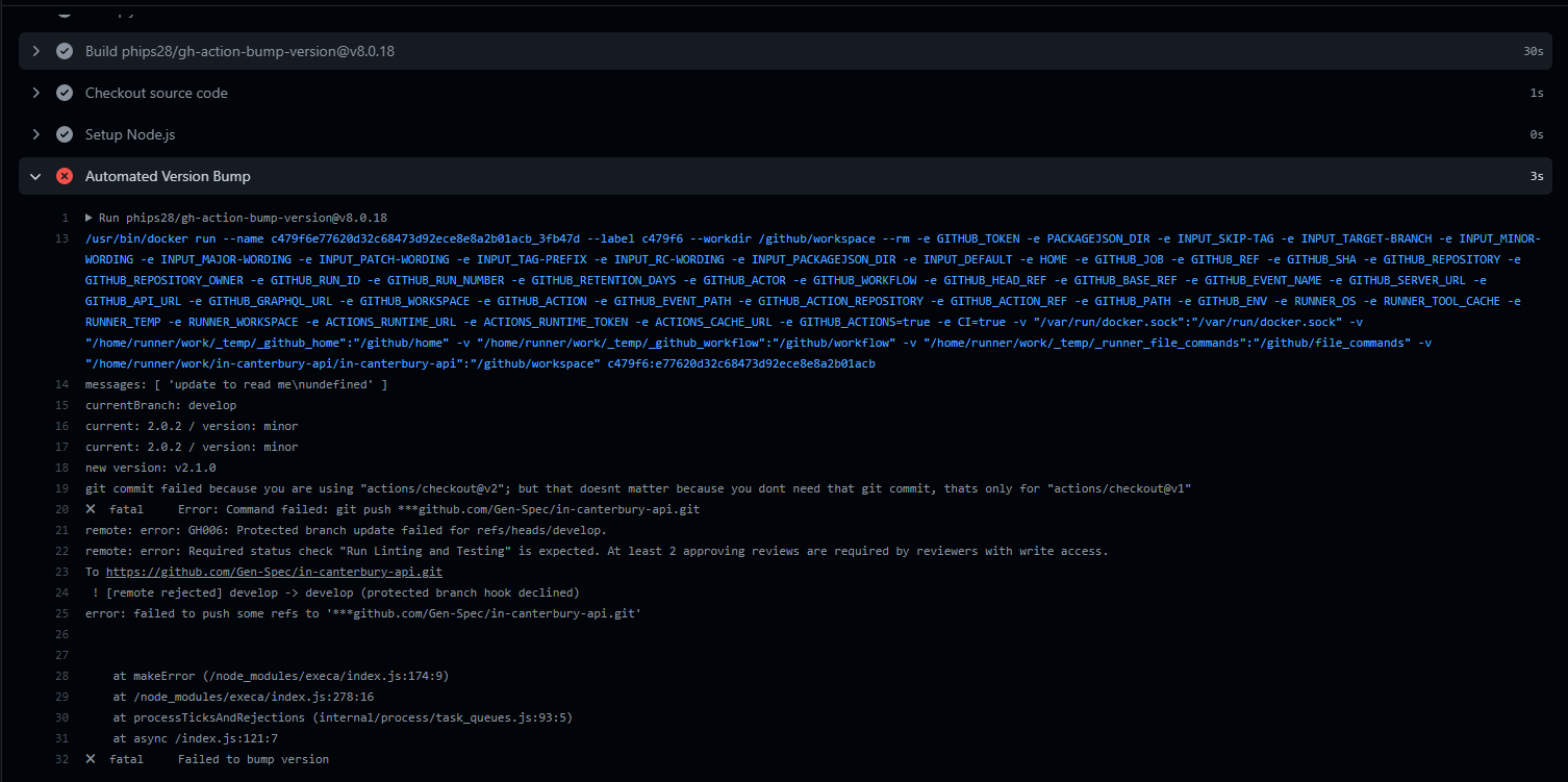 I'm having an issue committing to a protected branch · Issue #125 · phips28/gh-action-bump ...