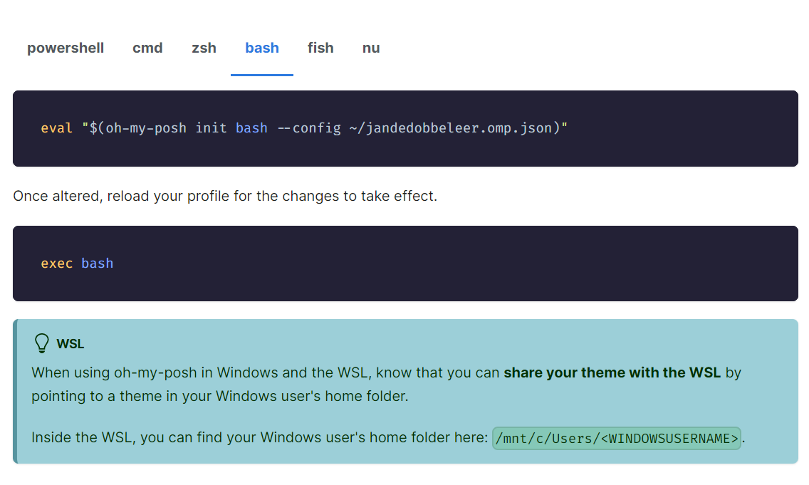 Theme not loading in WSL2 · Issue #1386 · JanDeDobbeleer/oh-my-posh · GitHub