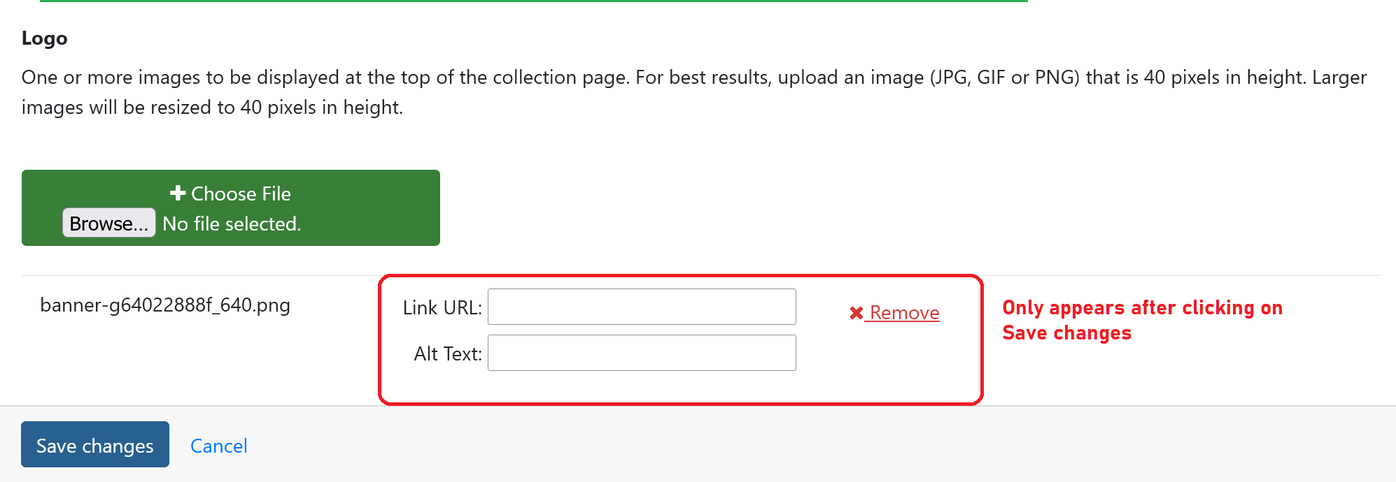 Link Text/Alt URL missing when adding banner to a Collection · Issue #5930 · samvera/hyrax · GitHub
