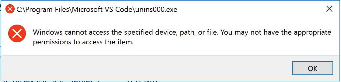 Cannot uninstall VS Code on Windows Server 2016 using Settings App · Issue #54869 · microsoft ...