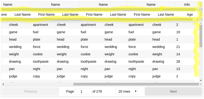 Styles Break When Table Overflows Horizontally As Well As Vertically · Issue 1187 · Tanstack