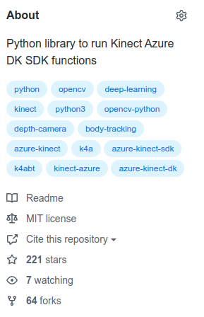 How can I cite your codes? · Issue #74 · ibaiGorordo/pyKinectAzure · GitHub