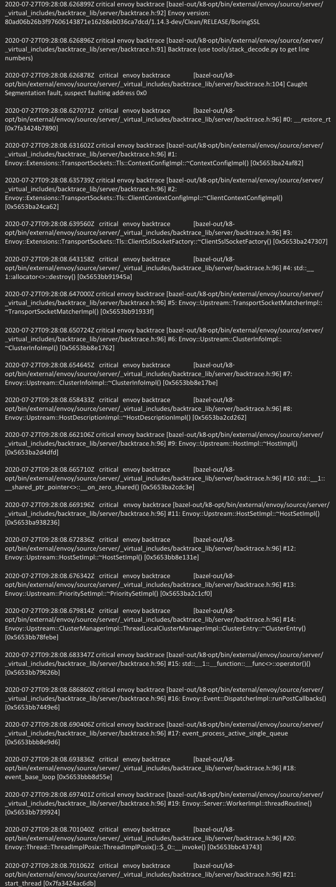 Envoy Segmentation Fault · Issue 25909 · Istioistio · Github 5573