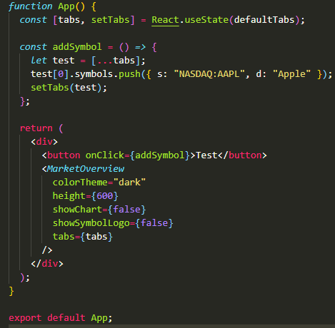 New Tab props do not re-render the component · Issue #3 · JorrinKievit/react-ts-tradingview ...