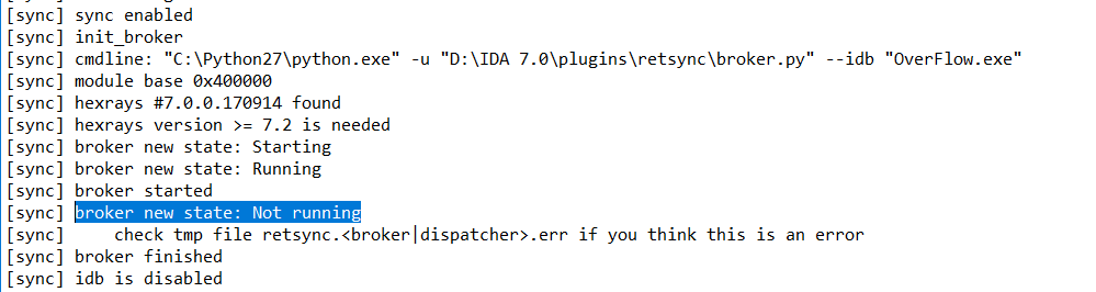 IDA7.0，ERROR:[sync] idb is disabled · Issue #75 · bootleg/ret-sync · GitHub