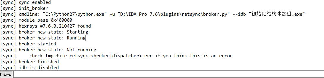 IDA7.6，ERROR:[sync] idb is disabled · Issue #76 · bootleg/ret-sync · GitHub