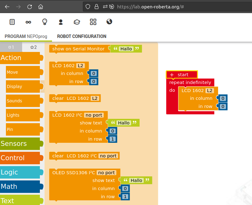 Arduinos LCD 1602 block missing `show text` input · Issue #1314 · OpenRoberta/openroberta-lab ...