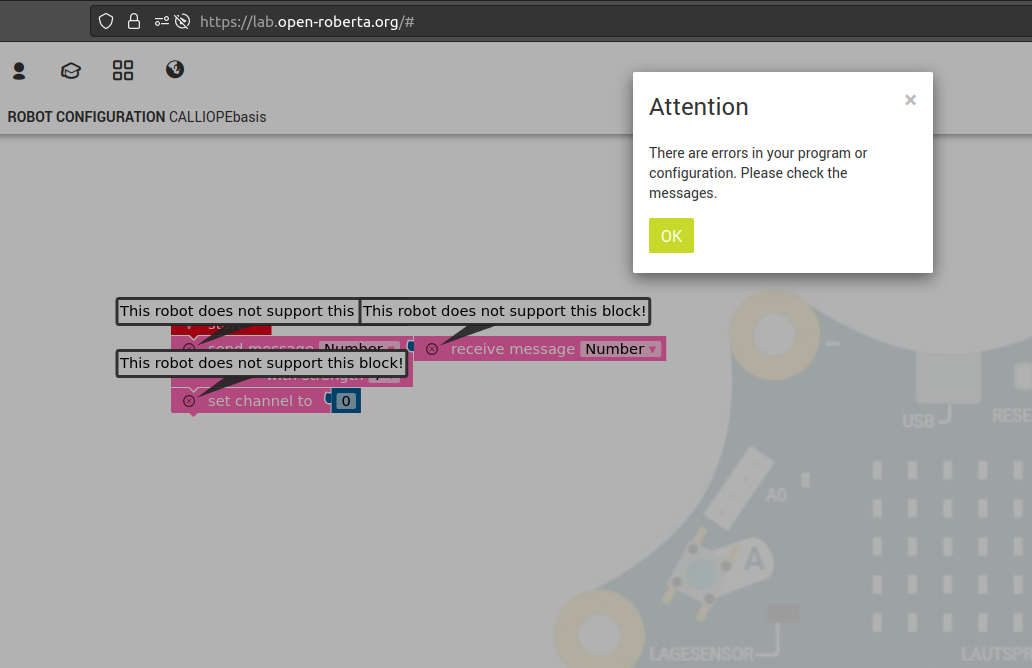 Misleading error message for not supported calliope communication blocks · Issue #1225 ...