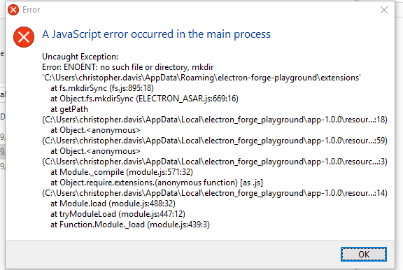 Mkdir Error On Built Apps Setup · Issue 327 · Electronforge · Github