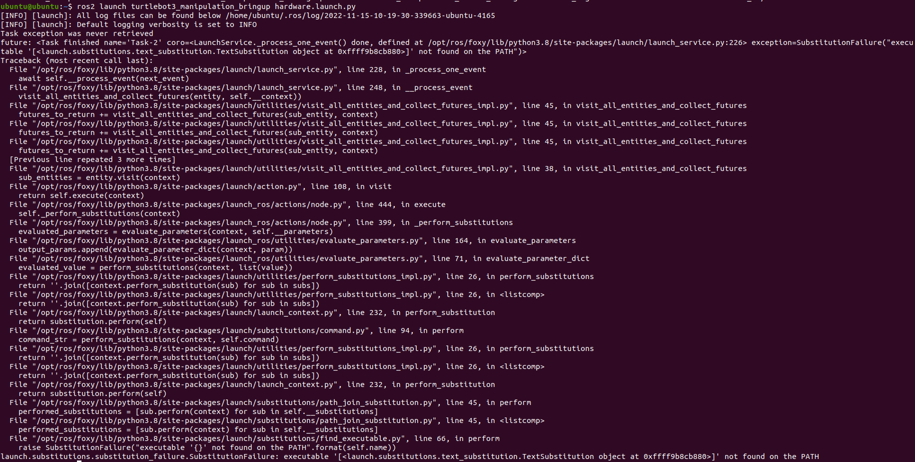 Turtlebot3 Waffle Pi with Manipulator Bringup failure · Issue #919 · ROBOTIS-GIT/turtlebot3 · GitHub