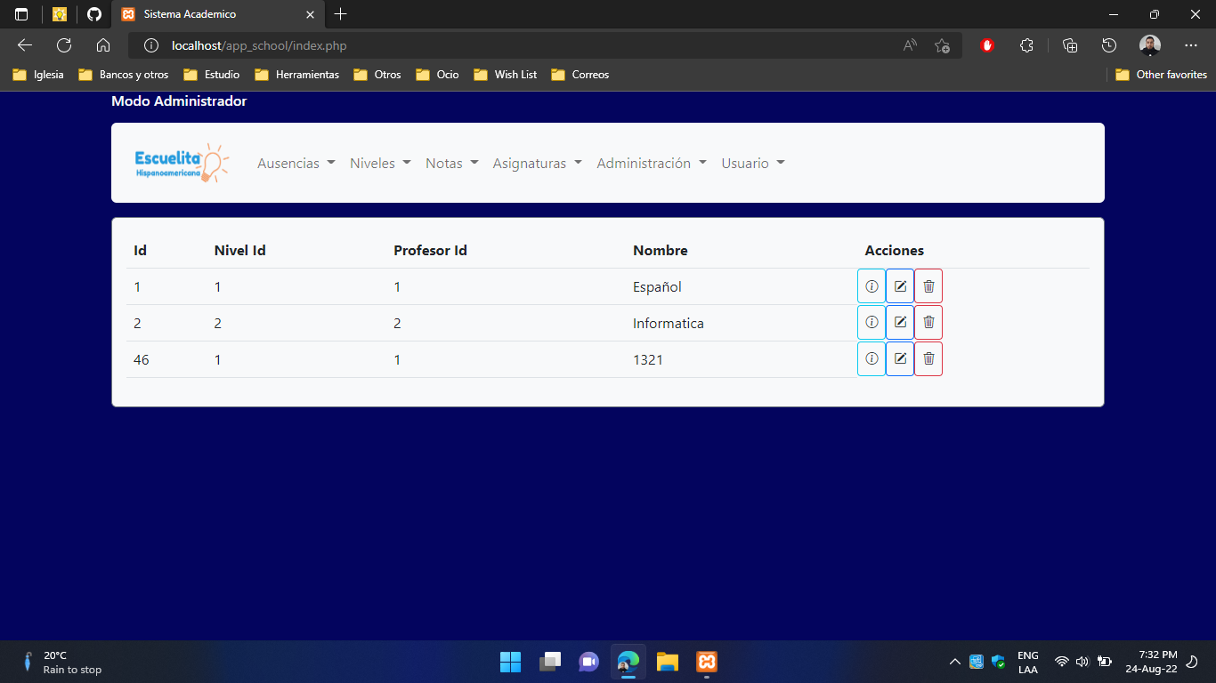 Descripción General del Proyecto - stevengazo/Web-System-School GitHub Wiki