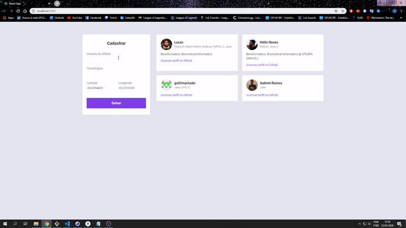 GitHub - MarcosPrysthon/Dev-Radar: Projeto para aprimoramento em React e JS