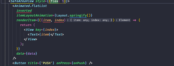 FlatList Inverted ItemLayoutAnimation And Typescript Not Working