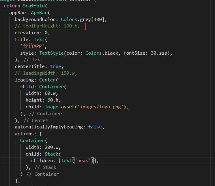 AppBar set toolbarHeight · Issue #73157 · flutter/flutter · GitHub