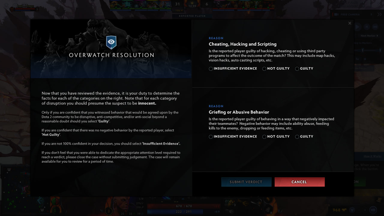 Overwatch replays show Cheating instead of Feeding in the list of the reasons in the Final ...