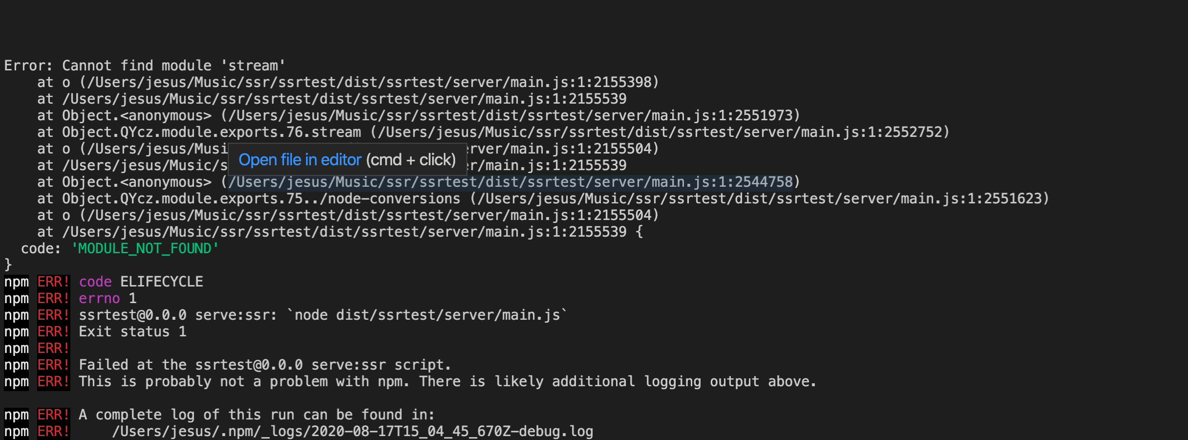 Using openpgp in Angular 9 SSR leads to error - Cannot find module 'stream' · Issue #1807 ...