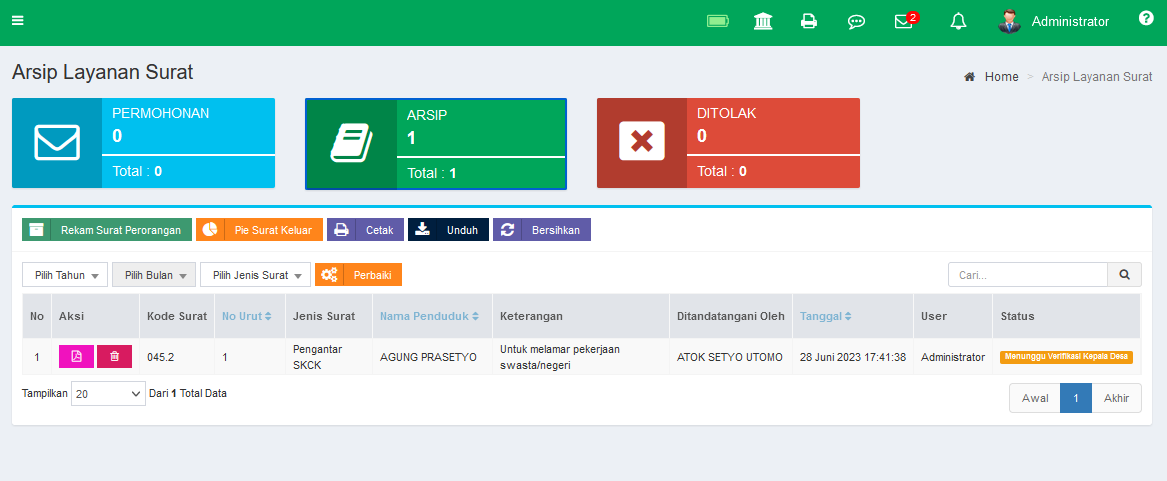 Bug/error: botton surat menunggu ditandatangi tidak bisa di klik kepala ...