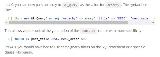 Add array as an option for the "orderby" parameter inside the Advanced Query · Issue #2331 ...