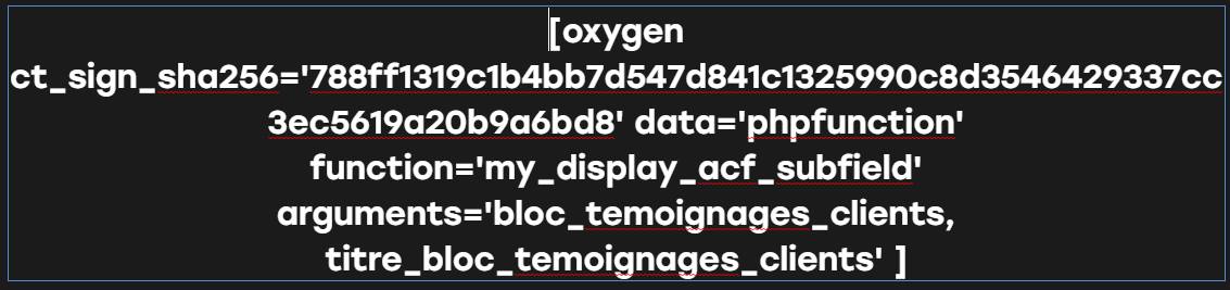 Can't use functions from code snippets in the Oxygen Insert Data > PHP Function Return value ...