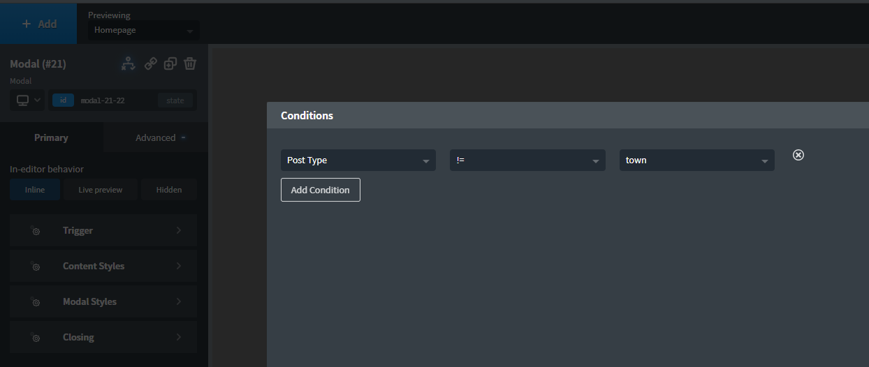 BUG with Modal with condition POST TYPE · Issue #754 · soflyy/oxygen ...