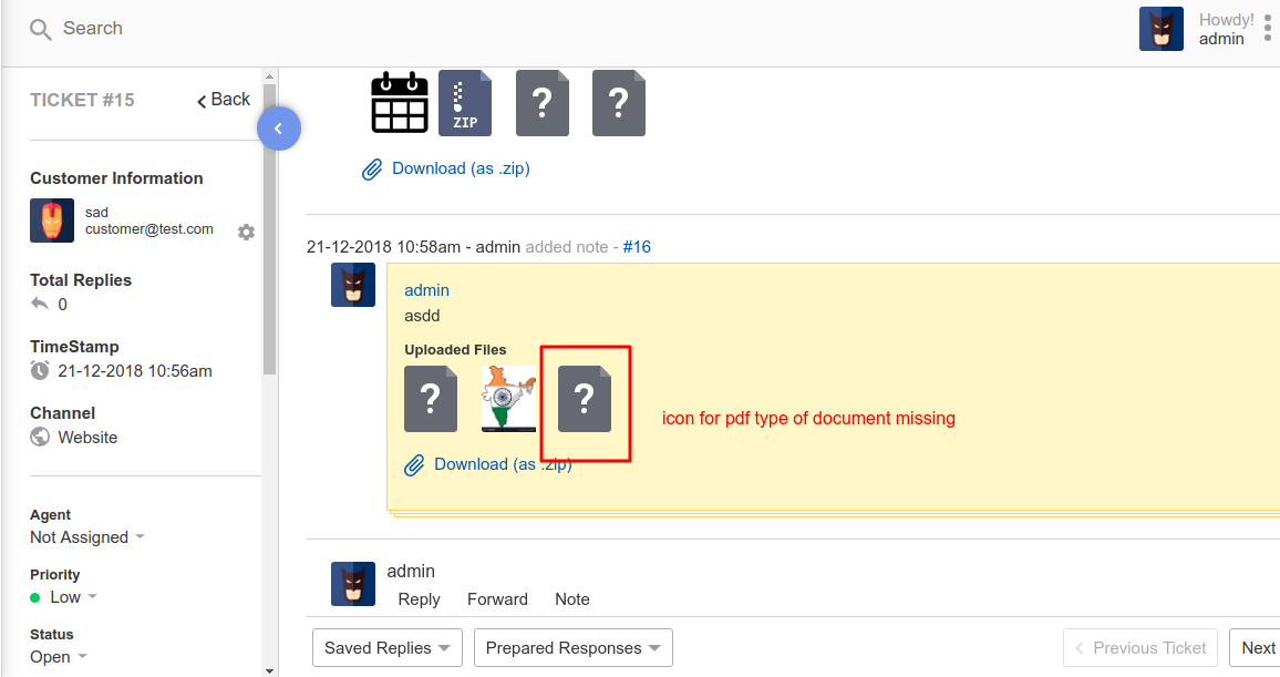For the document (.pdf, .doc, .xls) attach with ticket reply icon is missing · Issue #75 ...