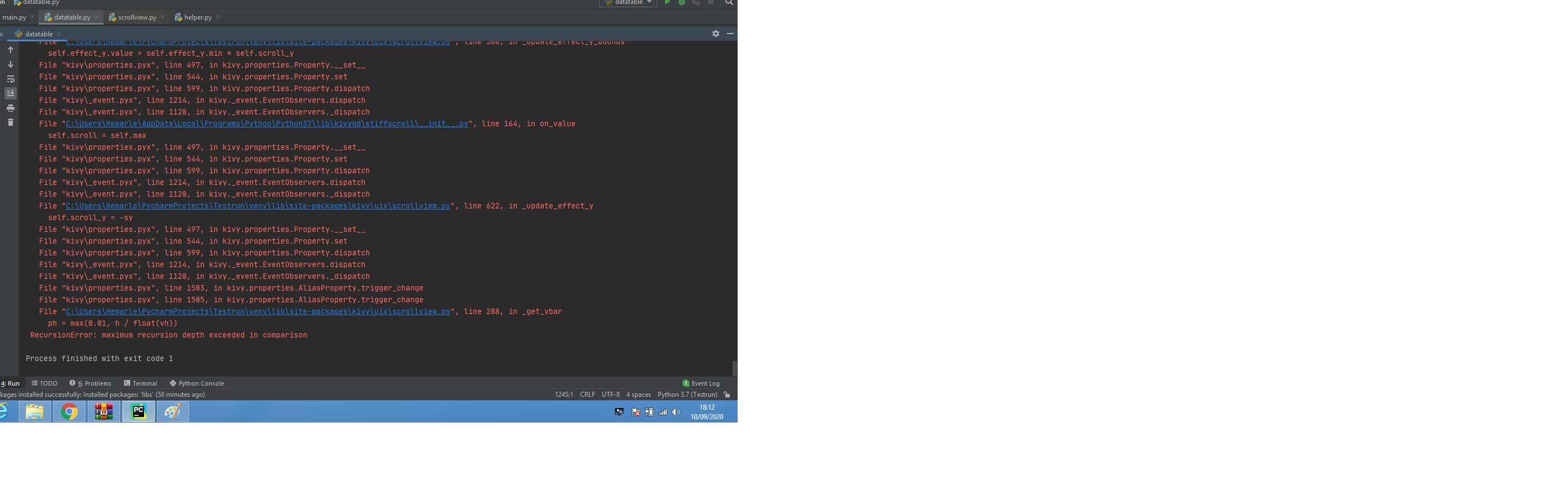Data Table in kichen sink crashes the app when Scrolled on · Issue #514 · kivymd/KivyMD · GitHub