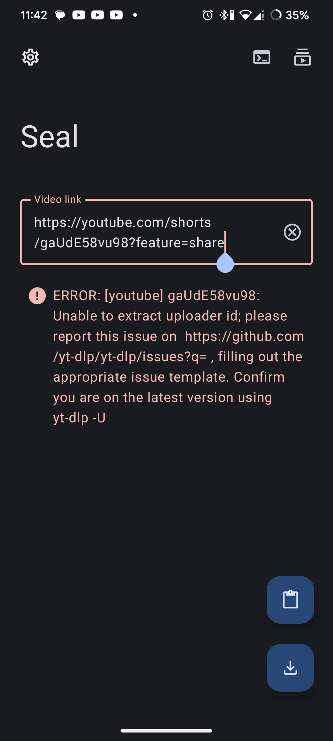 Can't download YouTube videos · Issue #676 · JunkFood02/Seal · GitHub