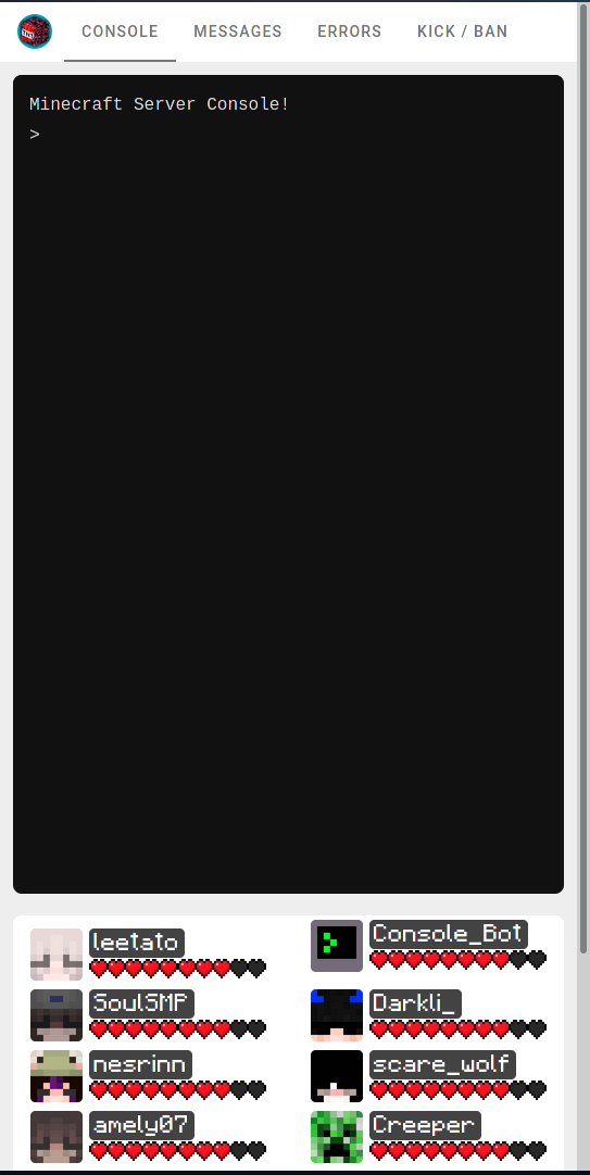 GitHub - SinanAkkoyun/mc-web-console: A minecraft web console UI.