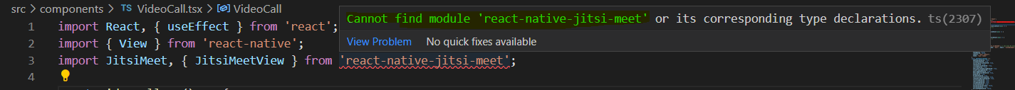 module 'react-native-jitsi-meet' not found in TypeScript ReactNative project. · Issue #372 ...