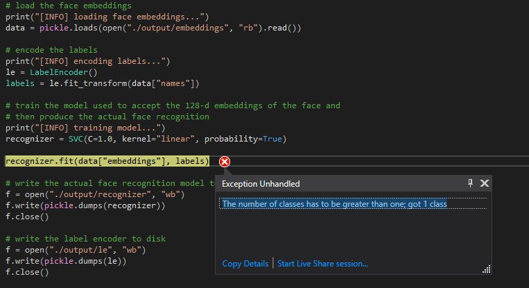 Chapter 3: ValueError: The number of classes has to be greater than one ...