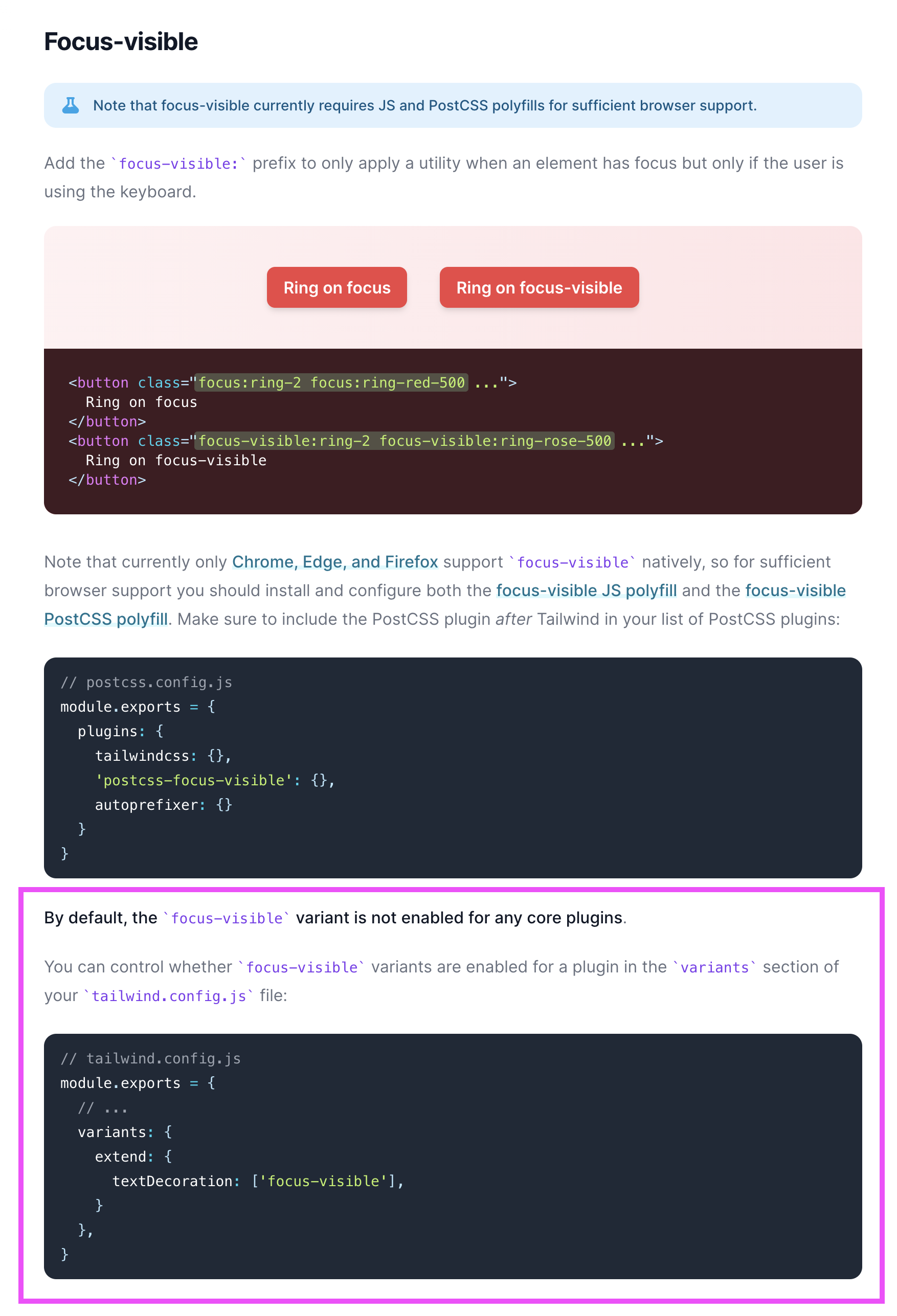 focus-visible doesn't work in Firefox even with polyfill · Issue #3325 · tailwindlabs ...