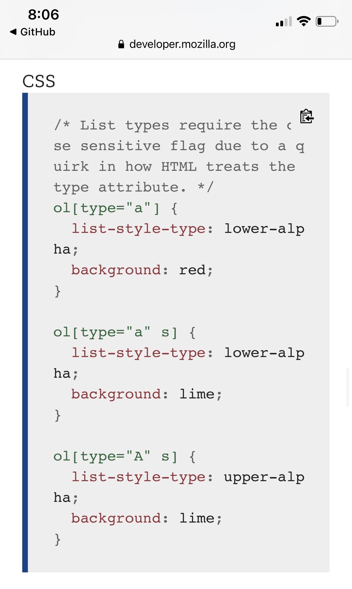 24 rules skipped due to selector errors: .prose ol[type="A" s] -> Malformed attribute selector ...