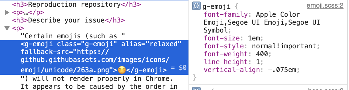 Emoji not rendering properly in Chrome · Issue #4826 · tailwindlabs/tailwindcss · GitHub