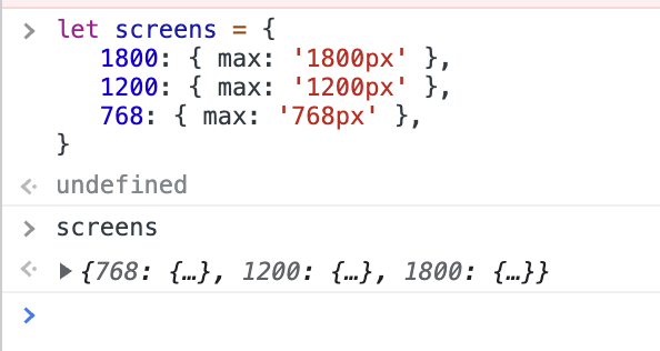 Max-width screens named with numbers (e.g. 1800, 1440 instead of xl, lg ...