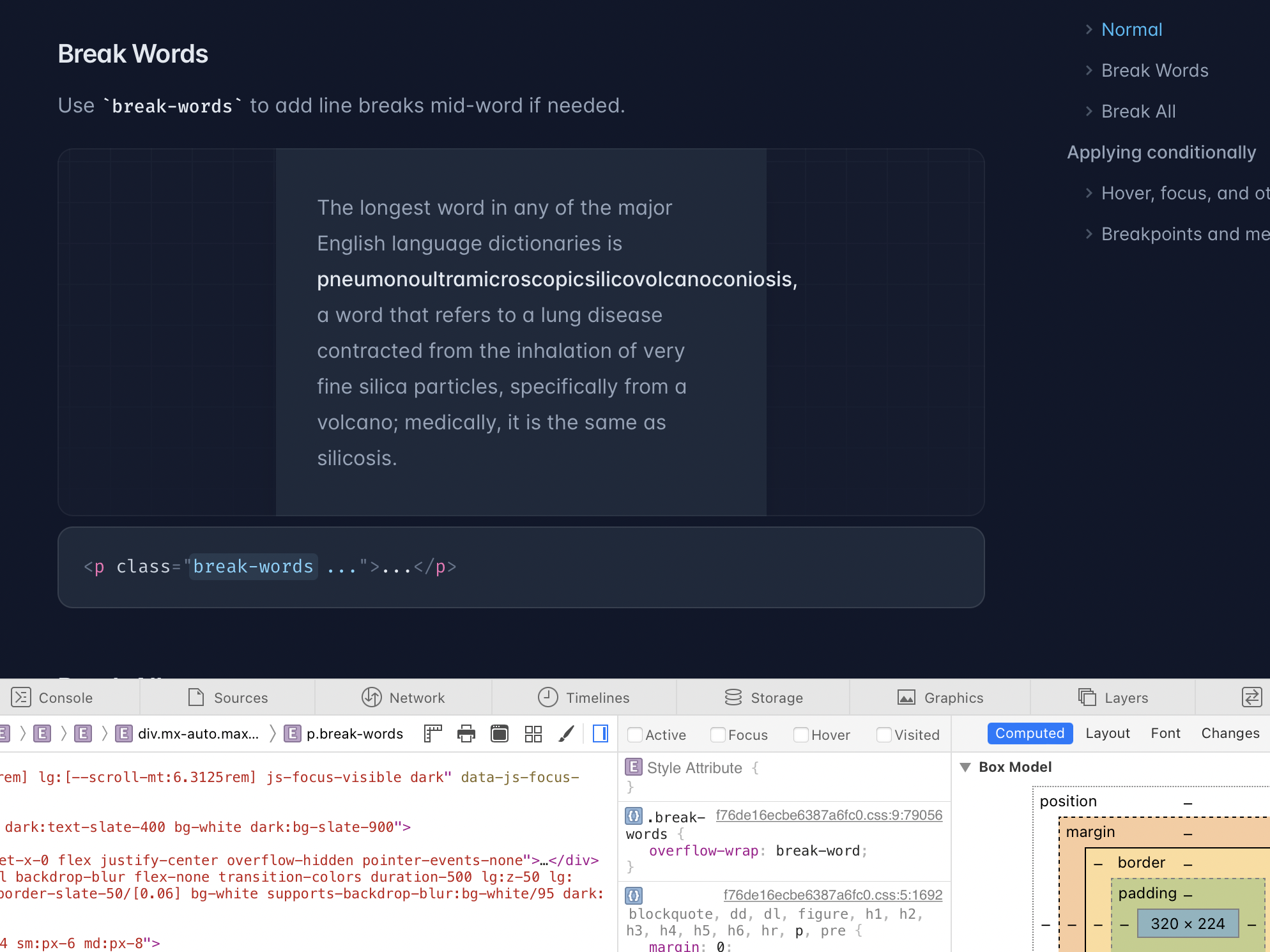 `break-words` not working as expected in safari · Issue #8743 · tailwindlabs/tailwindcss · GitHub