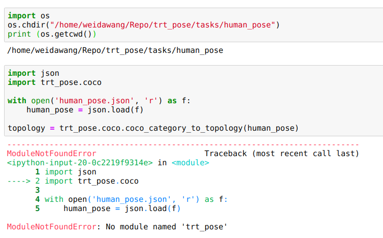Error trt_pose.coco not found · Issue #55 · NVIDIA-AI-IOT/trt_pose · GitHub